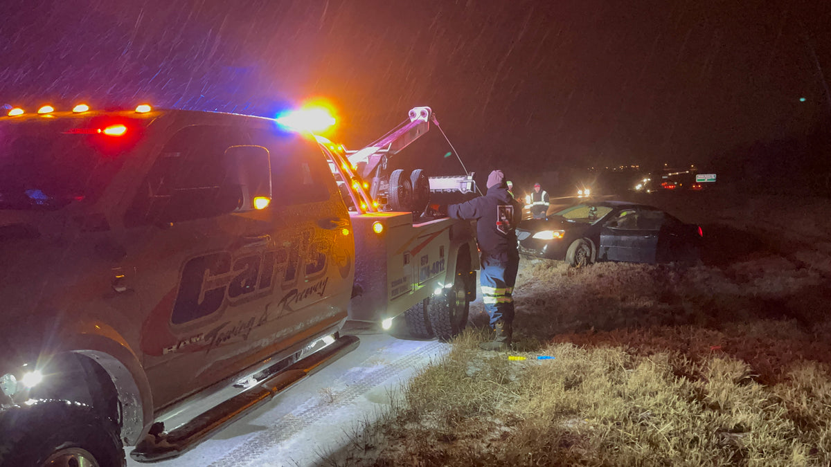 Recover Vehicle from Median During a Snow Storm – American Truck Repair ...